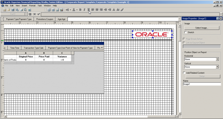 Oracle Hyperion Financial Reporting - Adding a Logo and Title to a Report